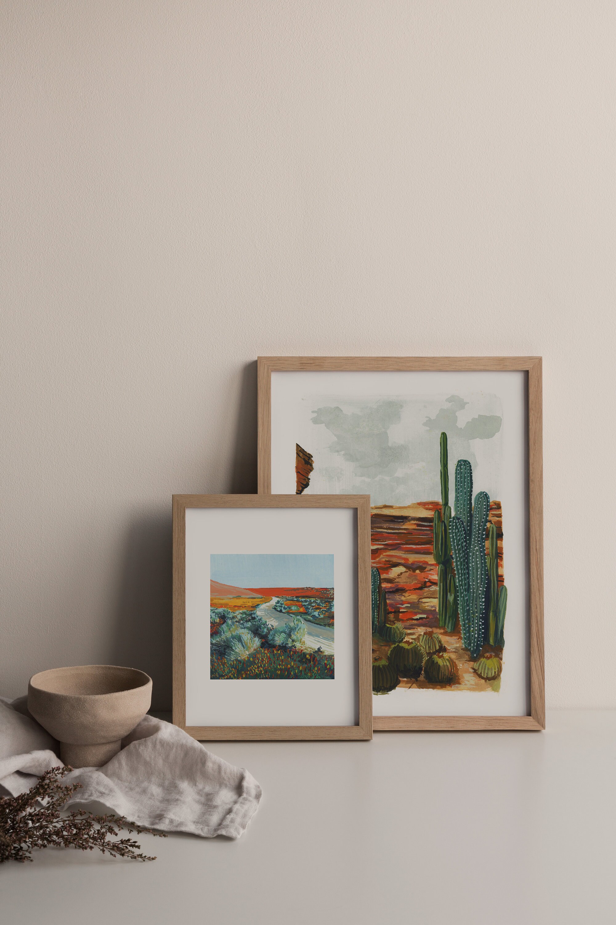 Gouache Desert Painting, Sedona Arizona Print, 8x8 Gouache Painting - Etsy