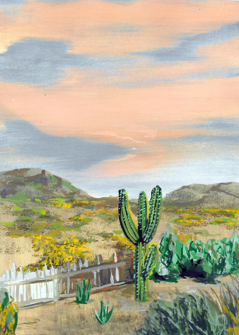 Sunset Cactus Print, Sedona Arizona Art, 8x10 Desert Art - Etsy