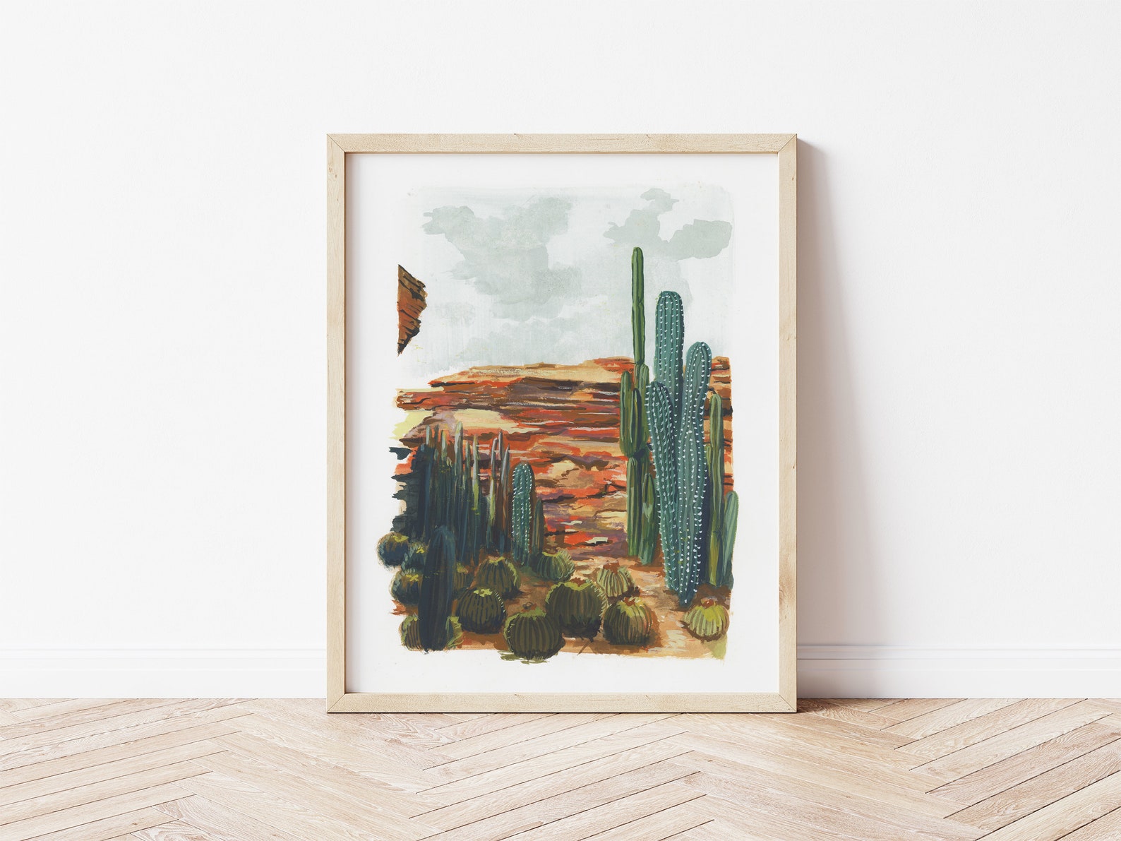 Gouache Red Rock Print, Phoenix Arizona Art, 8x10 Desert Art - Etsy