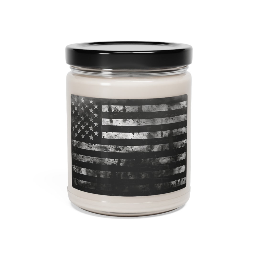 Black & White, American Flag Candle, Memorial Day Candle, Remembering ...