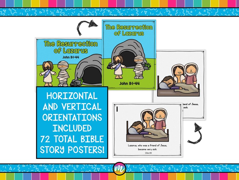 Lazarus Bible Story Posters | Sequence Lazarus Coloring Pages for ...