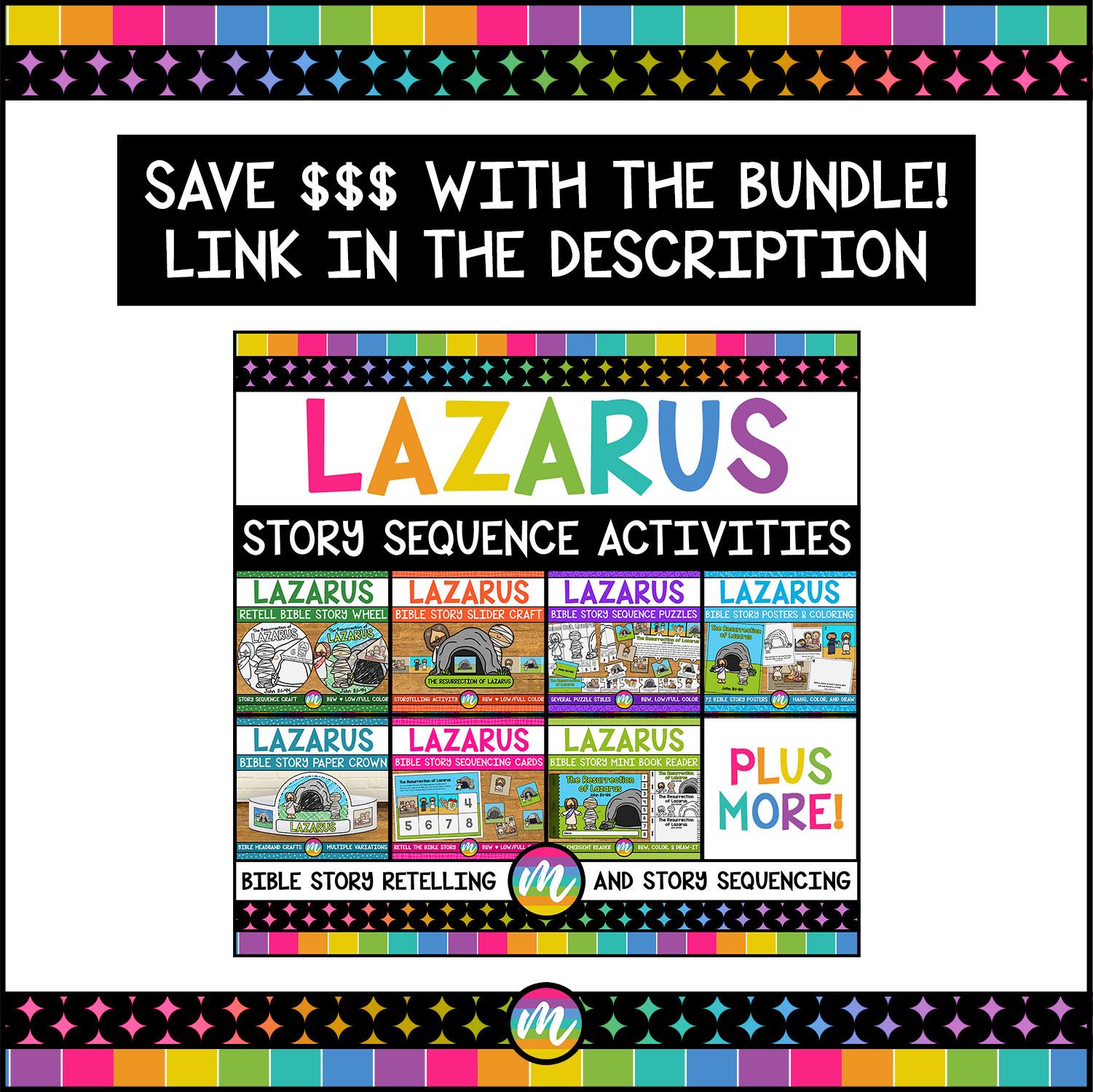 Lazarus Bible Story Posters | Sequence Lazarus Coloring Pages for ...