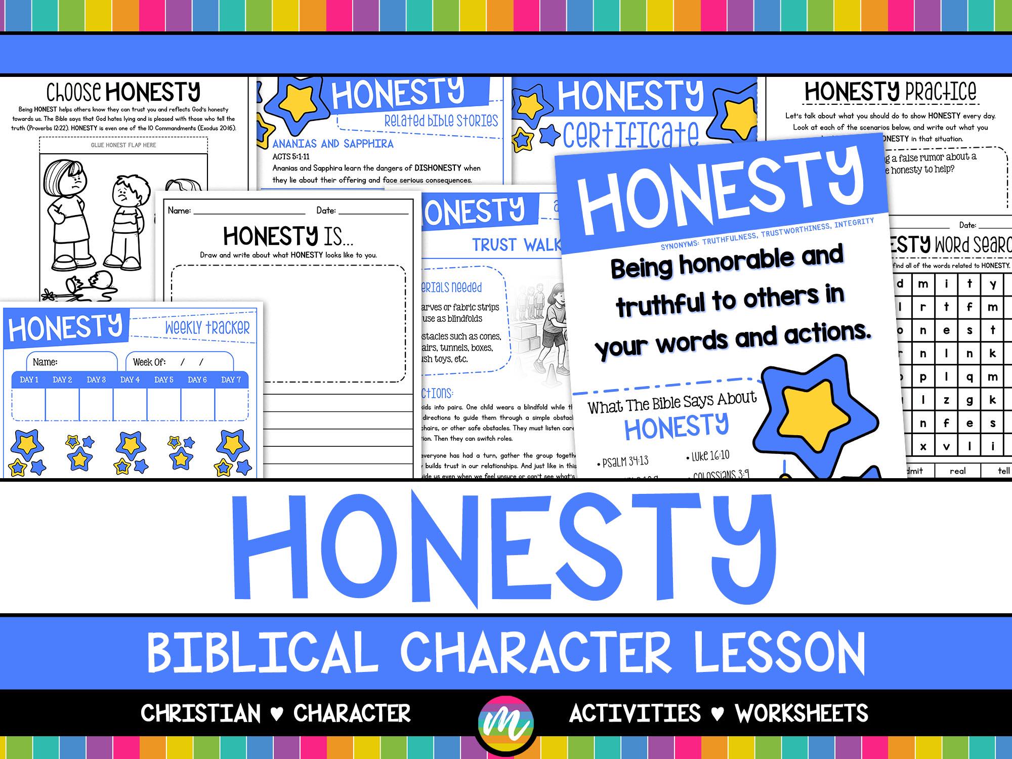 Honesty Bible Lesson | Biblical Character Education | Christian ...