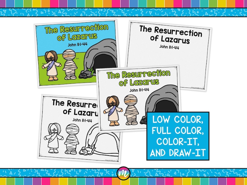 Lazarus Bible Story Posters | Sequence Lazarus Coloring Pages for ...