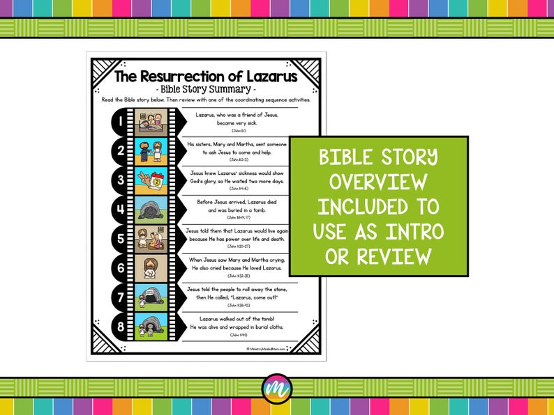 Lazarus Bible Mini Book Early Reader | Bible Story Emergent Reader Book ...