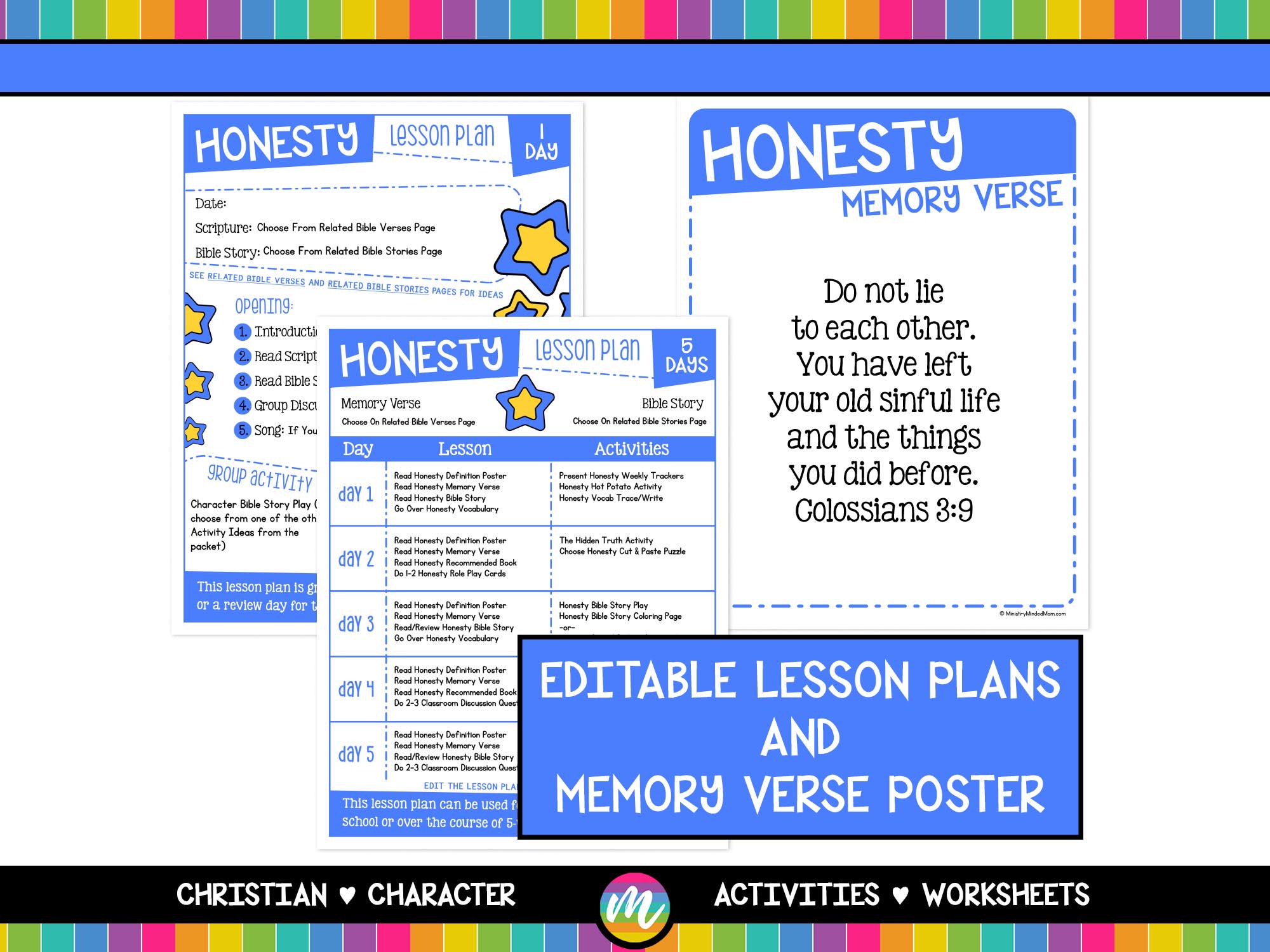Honesty Bible Lesson | Biblical Character Education | Christian ...