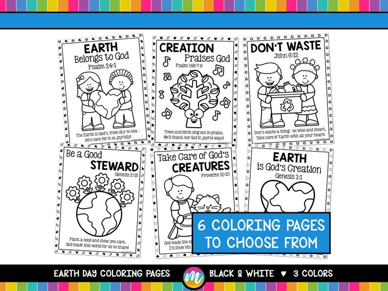 Christian Earth Day Coloring Pages | Earth Day Coloring Sheets for ...