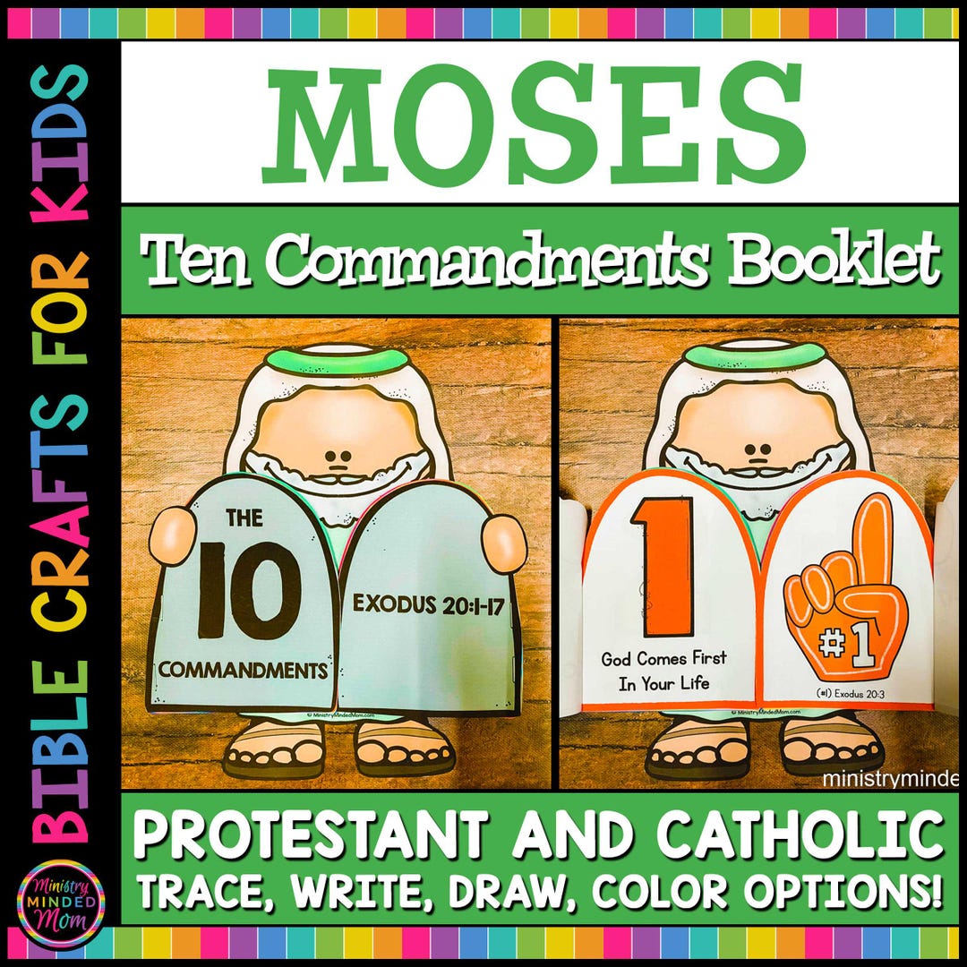 Ten Commandments Craft | Protestant & Catholic | Trace, Write, Draw ...