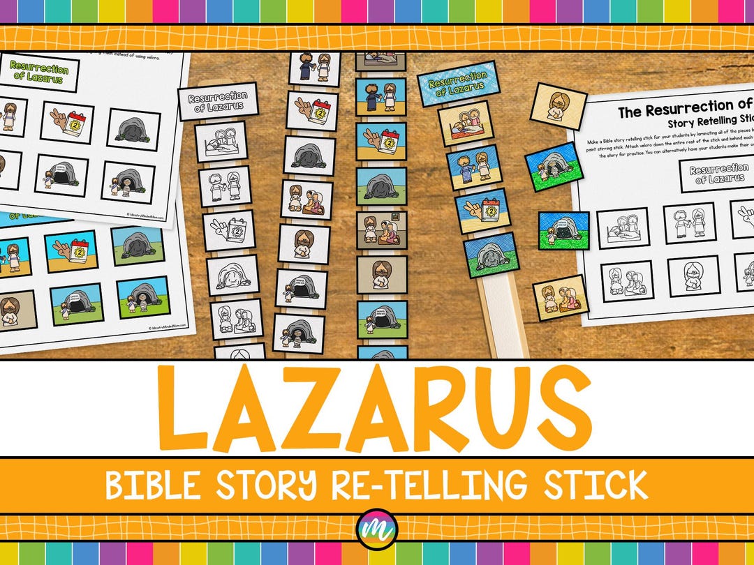 Lazarus Bible Story Stick |retell the Bible Storytelling Stick Sequence ...