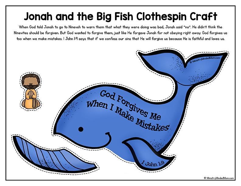 Jonah and the Whale Craft | Make & Play Bible Craft Jonah and the Big ...