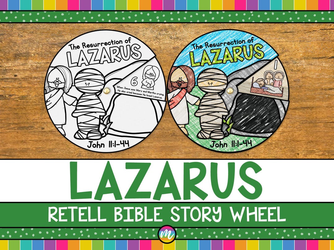 Lazarus Bible Story Wheel | Lazarus Bible Wheel | Retelling Bible Story ...