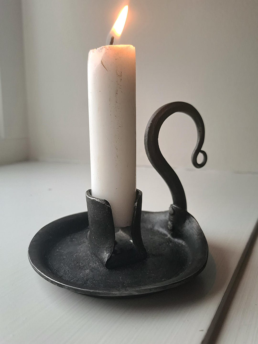 Hand-forged Rustic Iron Candle Holder With Carry Handle - Etsy