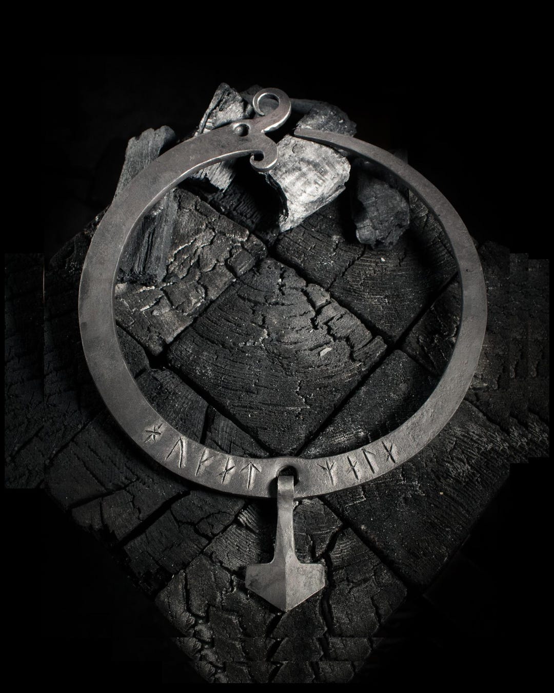 Hand Forged Viking Oath Ring | Jormungandr & Mjolnir Norse Sacred Swear ...