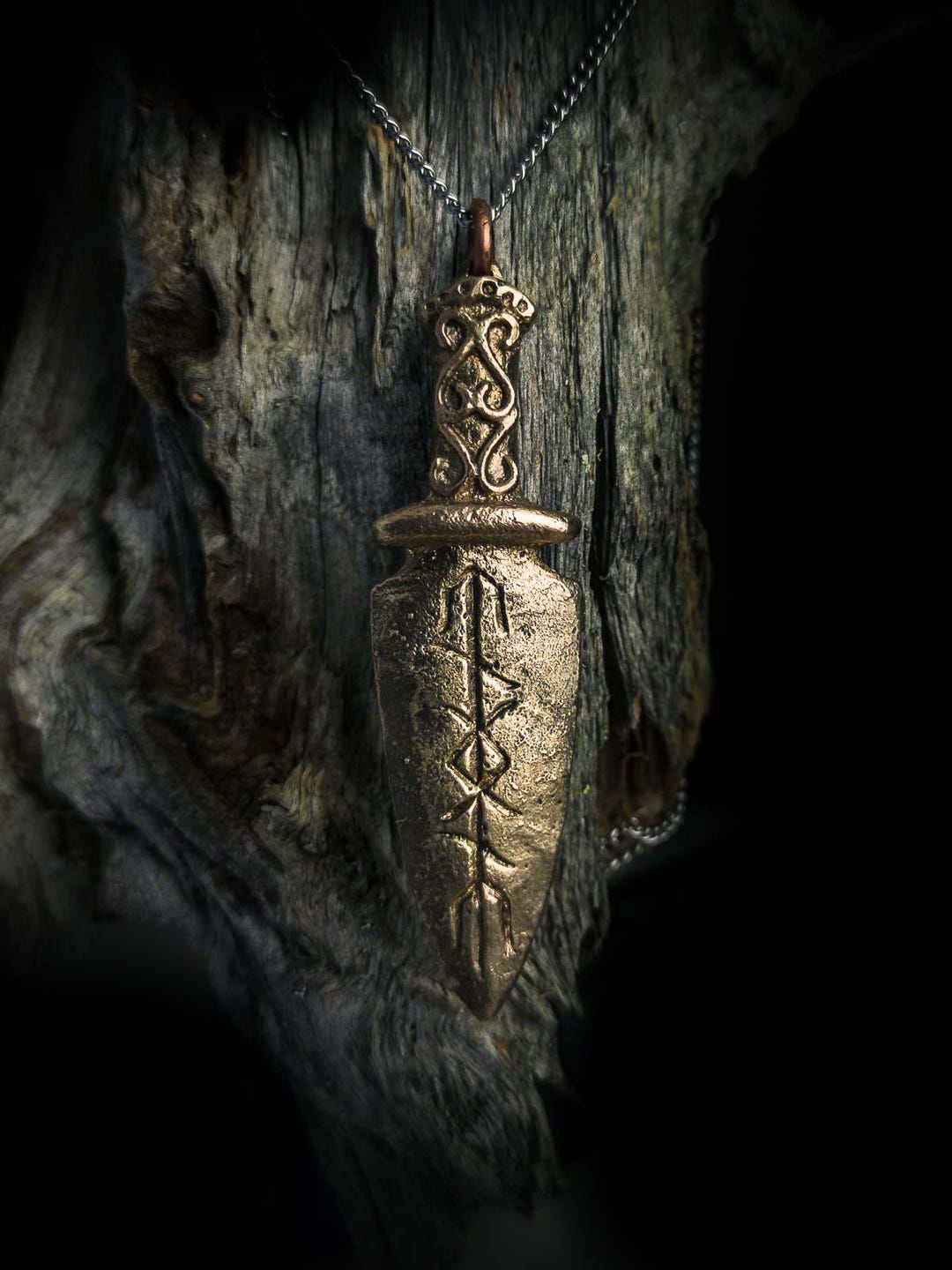 Viking Dagger Pendant for Men Norse Bind Rune Amulet Warrior Symbol ...