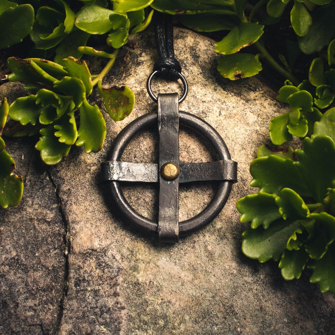 Sun Cross Necklace Handcrafted for Vikings Jewelry Handmade Norse Gift ...