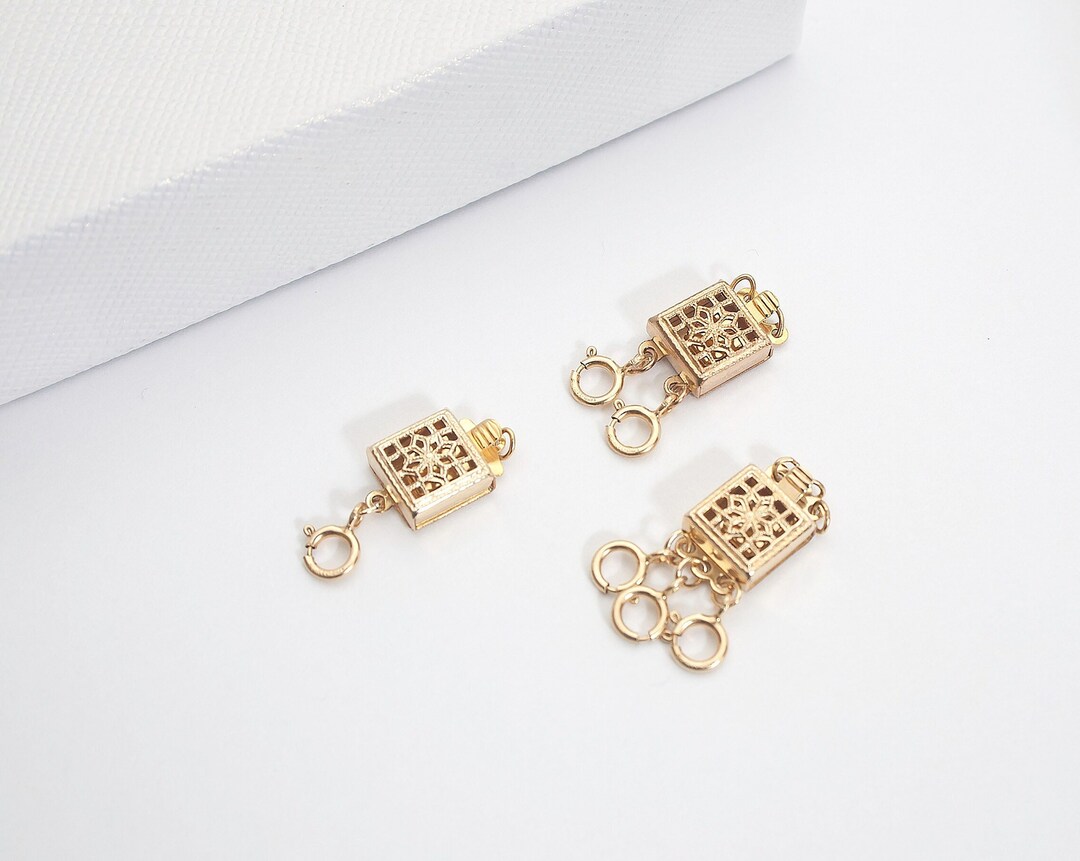 Real 14K Gold Filled Layering Necklace Clasp, Separator Clasp, Multi ...
