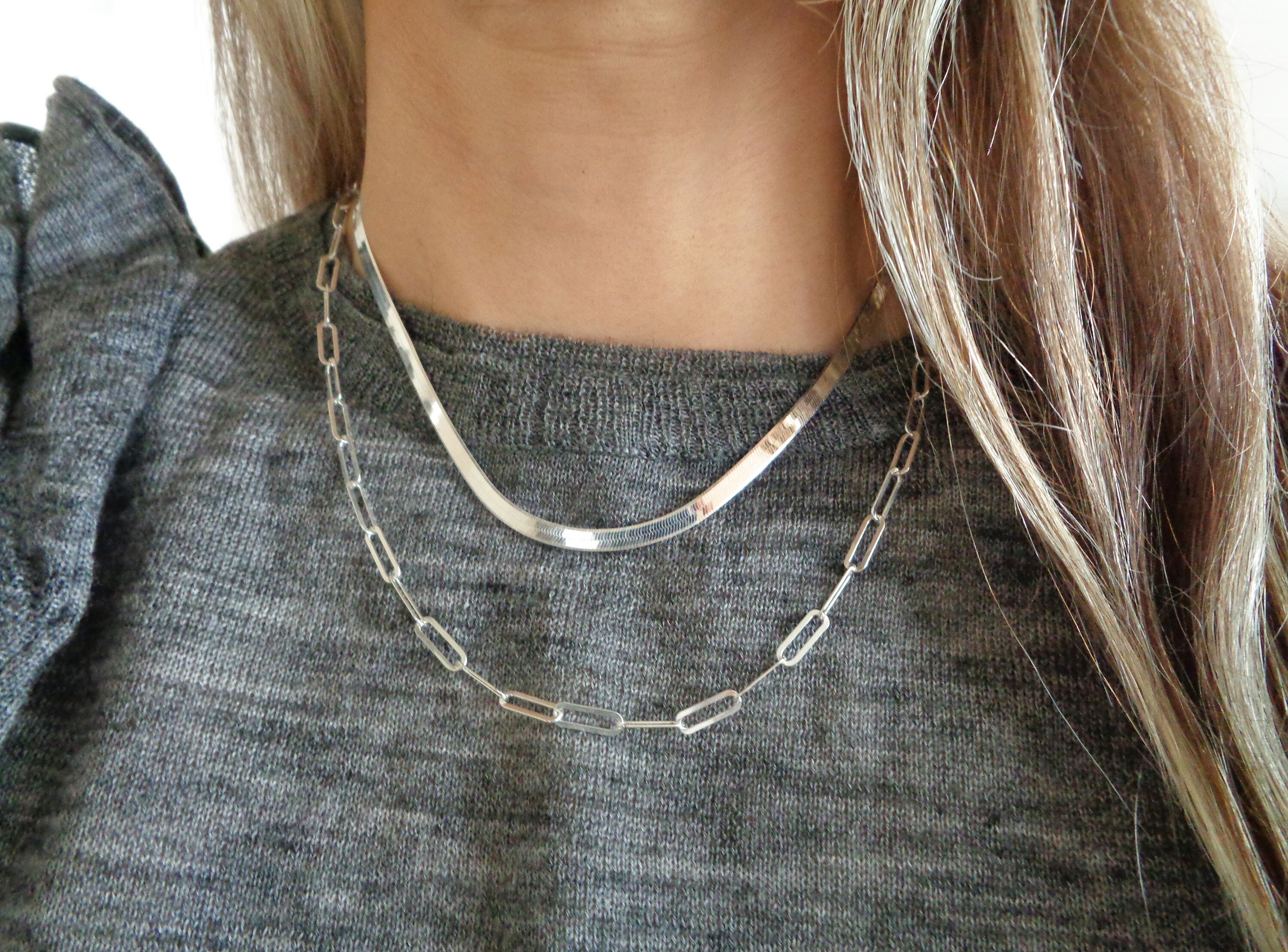 Paperclip Necklace Solid 925 Silver Sterling Silver Paperclip | Etsy