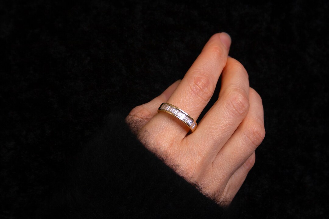 Vintage Real Diamond Ring 18K Gold, Solid Gold Engagement Gemstone ...