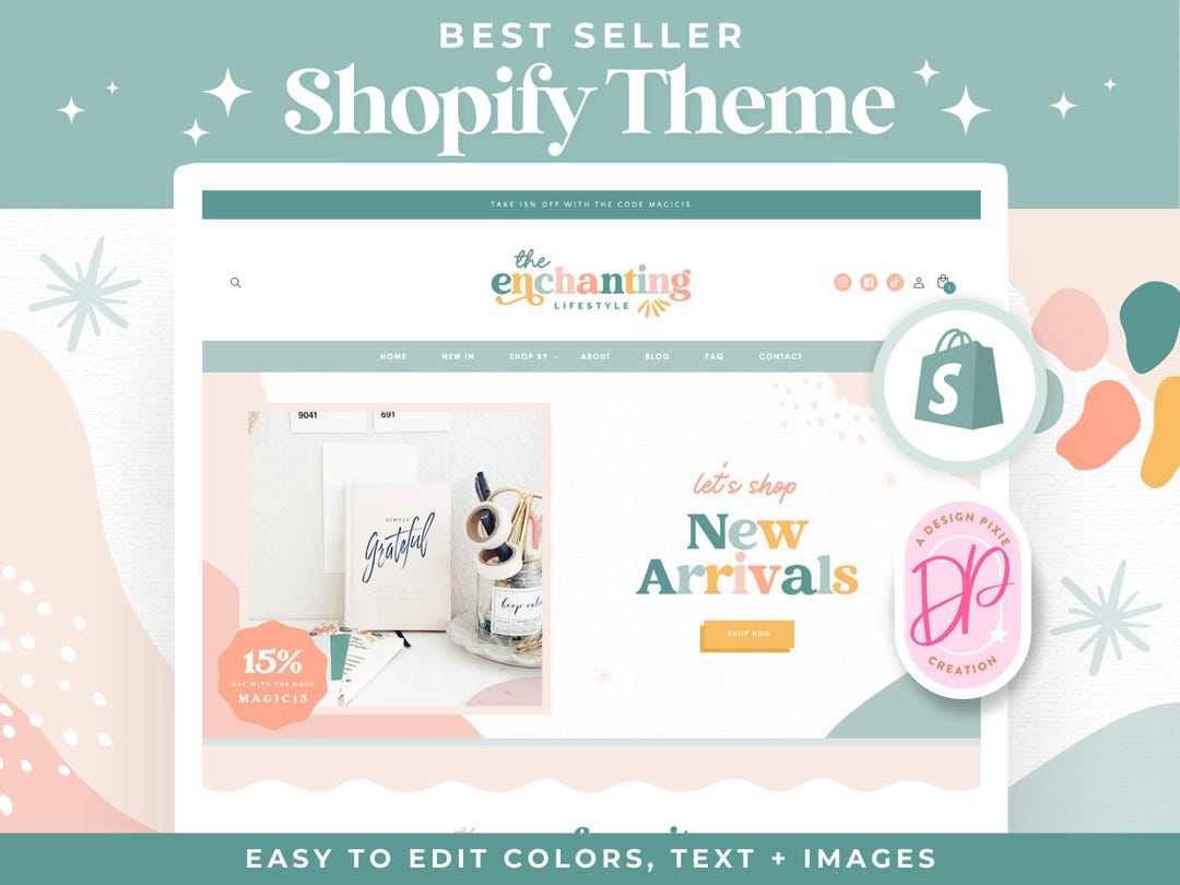 Shopify Theme Template - Pastel Colorful Boutique Design - Enchanting ...