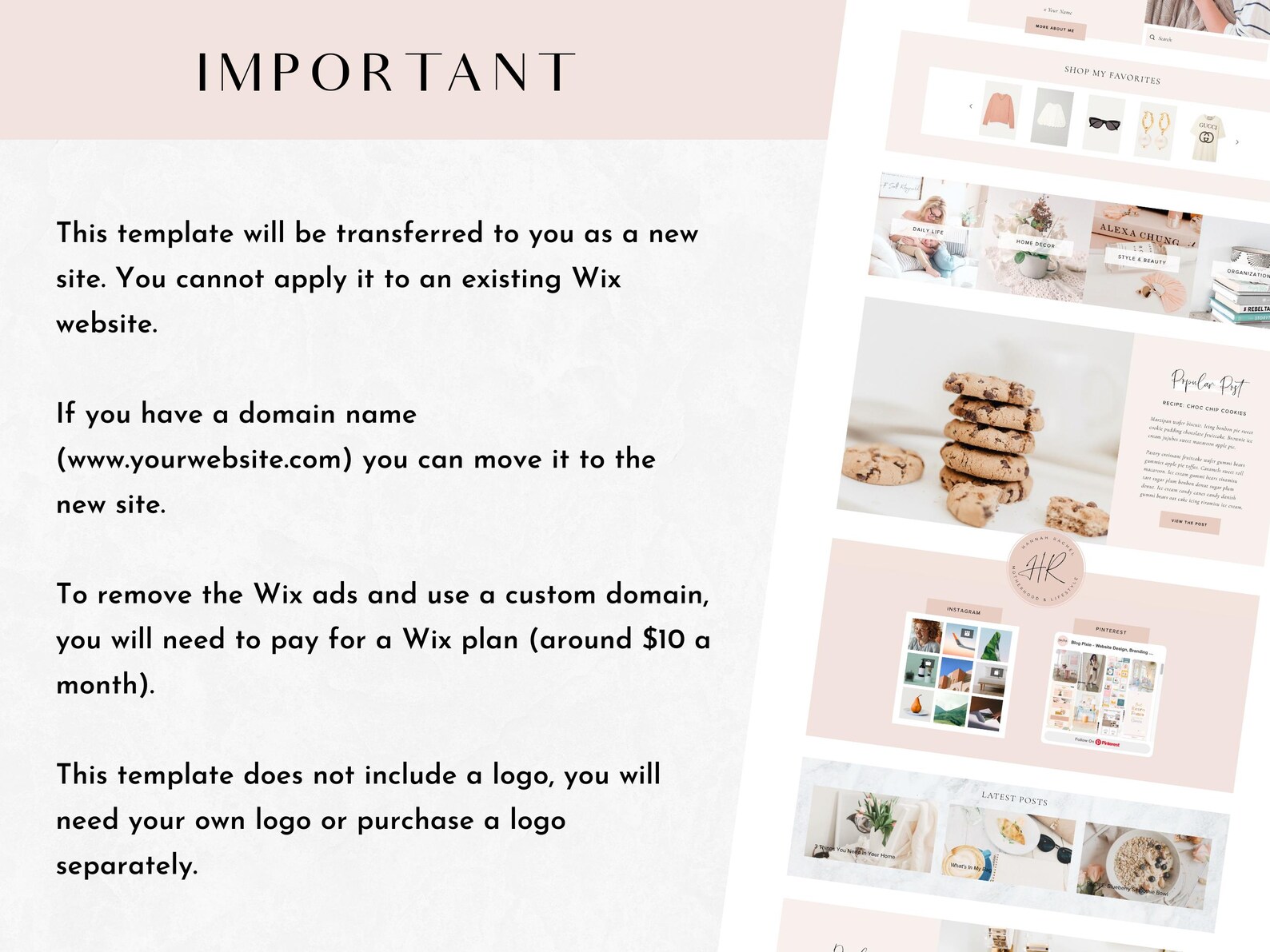 WIX Blog Template - Website Design for Bloggers - WIX Blog Theme - Wix ...