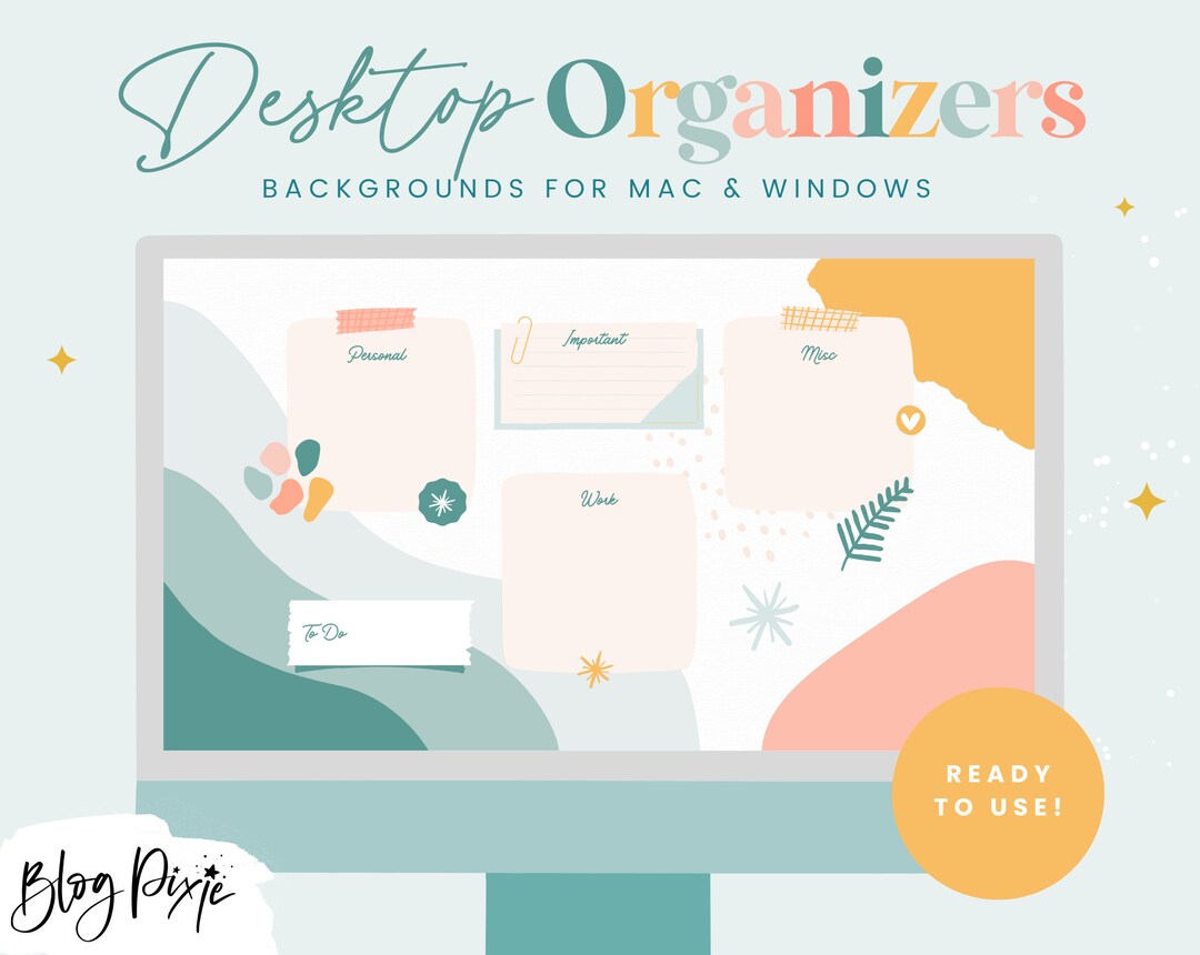 Desktop Organizer Wallpaper Colorful 2023 - Desktop Background Cute ...