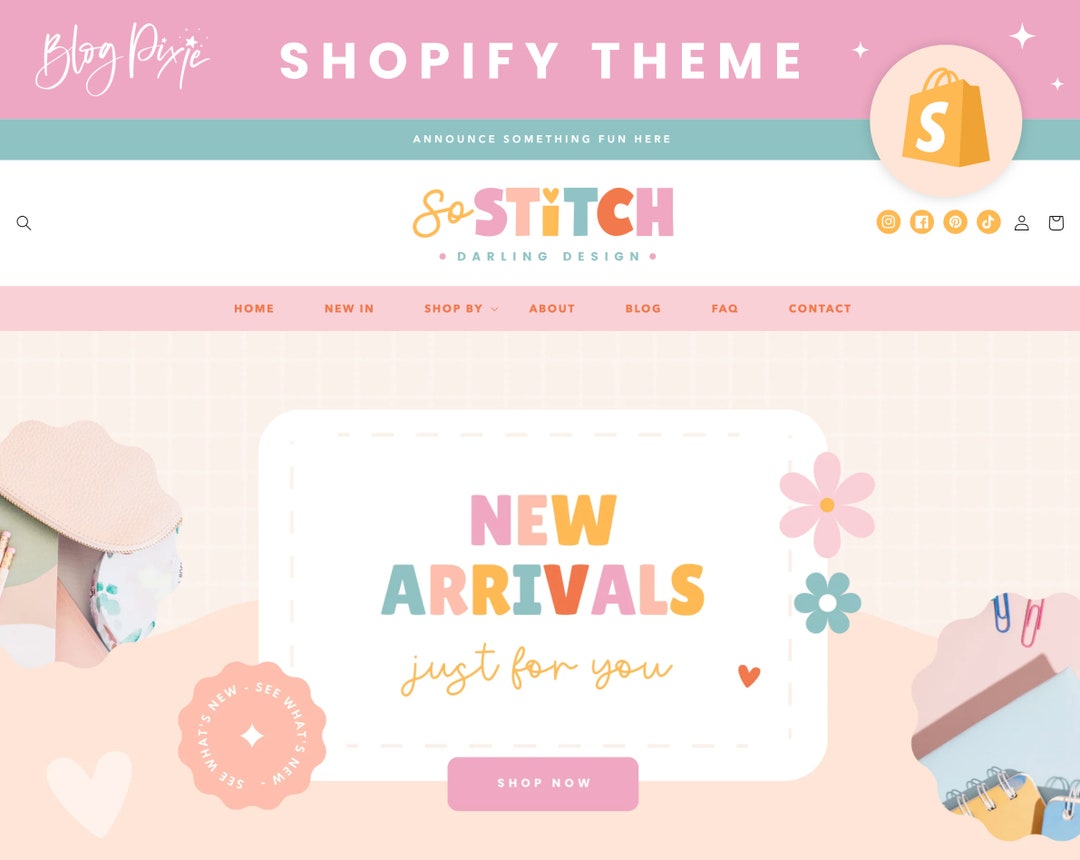 Shopify Theme Template Colorful Website for Small Business - Etsy