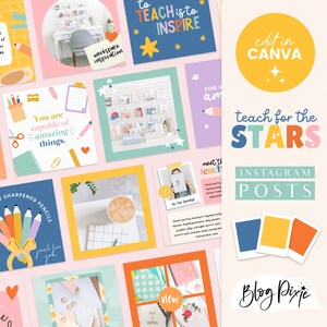 Teacher Instagram Post Templates Canva Teacher Social Media Posts Pack ...