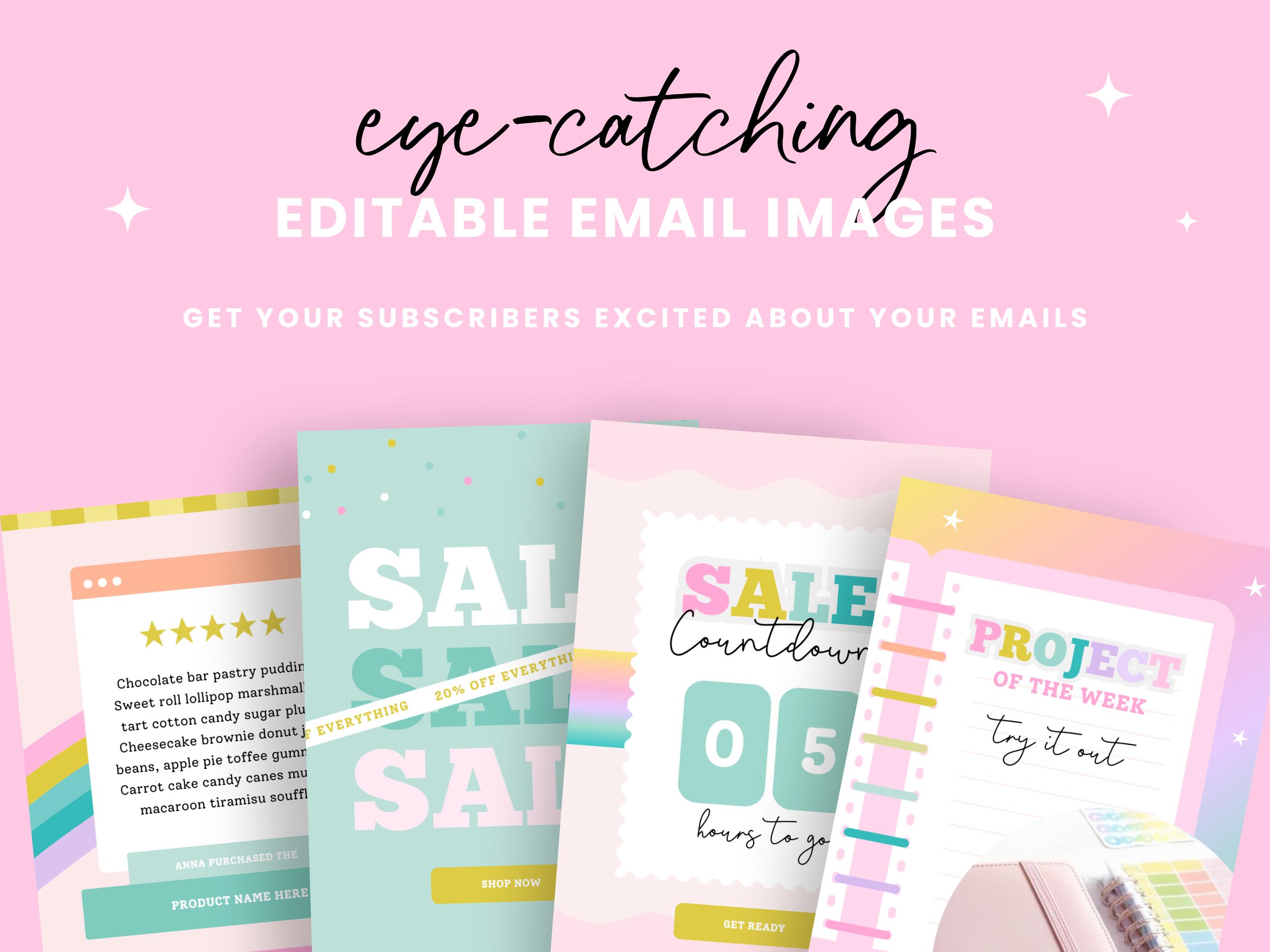Craft Email Marketing Canva Templates - Pastel Rainbow Colorful ...