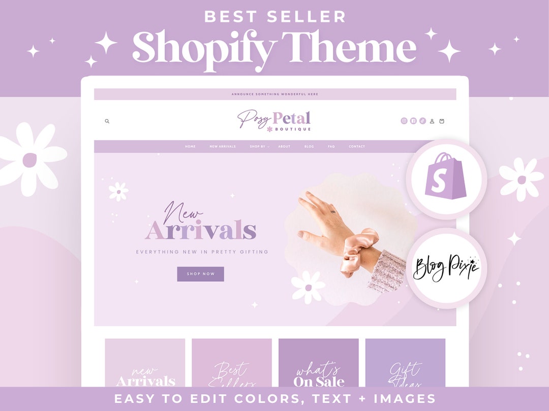 Purple Shopify Theme Fashion Online Boutique Shopify Website Lilac ...