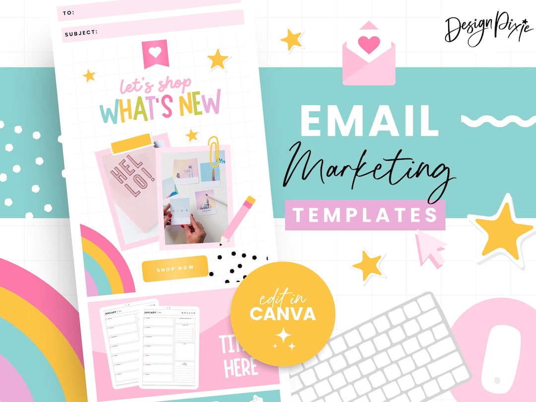 Email Marketing Templates - Canva Newsletter Template - Rainbow Mailing ...
