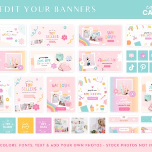Shop Banner Templates Canva Shopify Store Banner Designs Playful ...