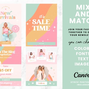 Email Templates Pink - Canva Newsletter Template - Mailing List Design ...