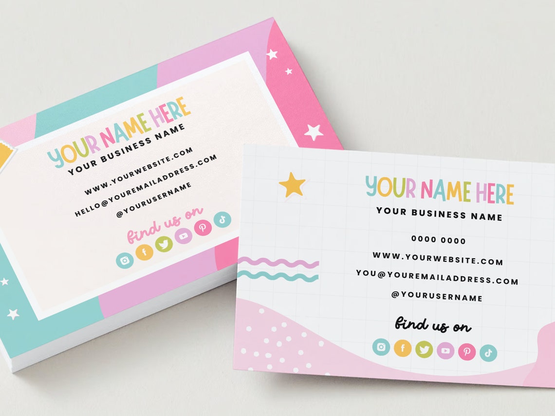 Fun Business Card Template - Canva Business Card - Printables Shop ...