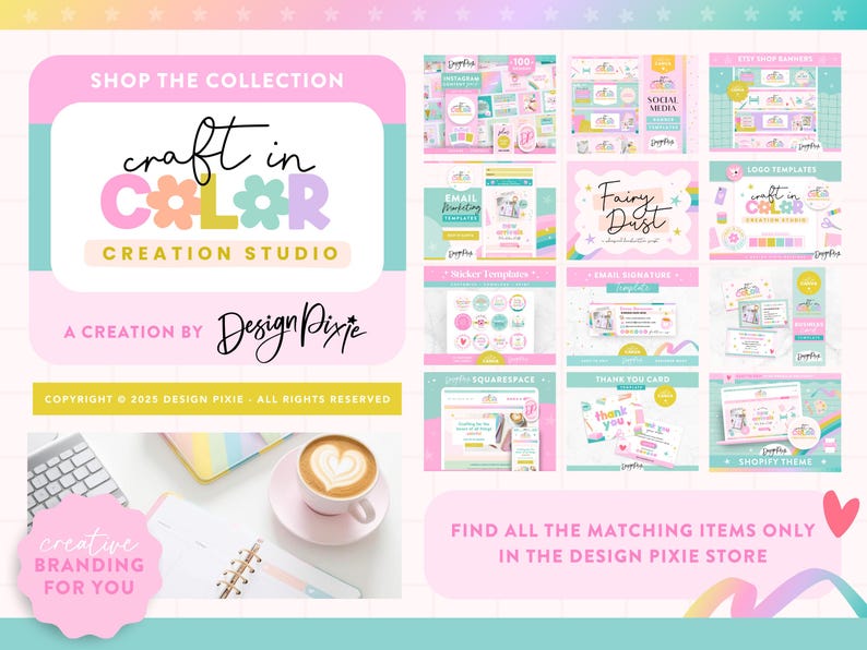 Pastel Rainbow Etsy Listing Image Templates Canva - TPT Mockups for ...