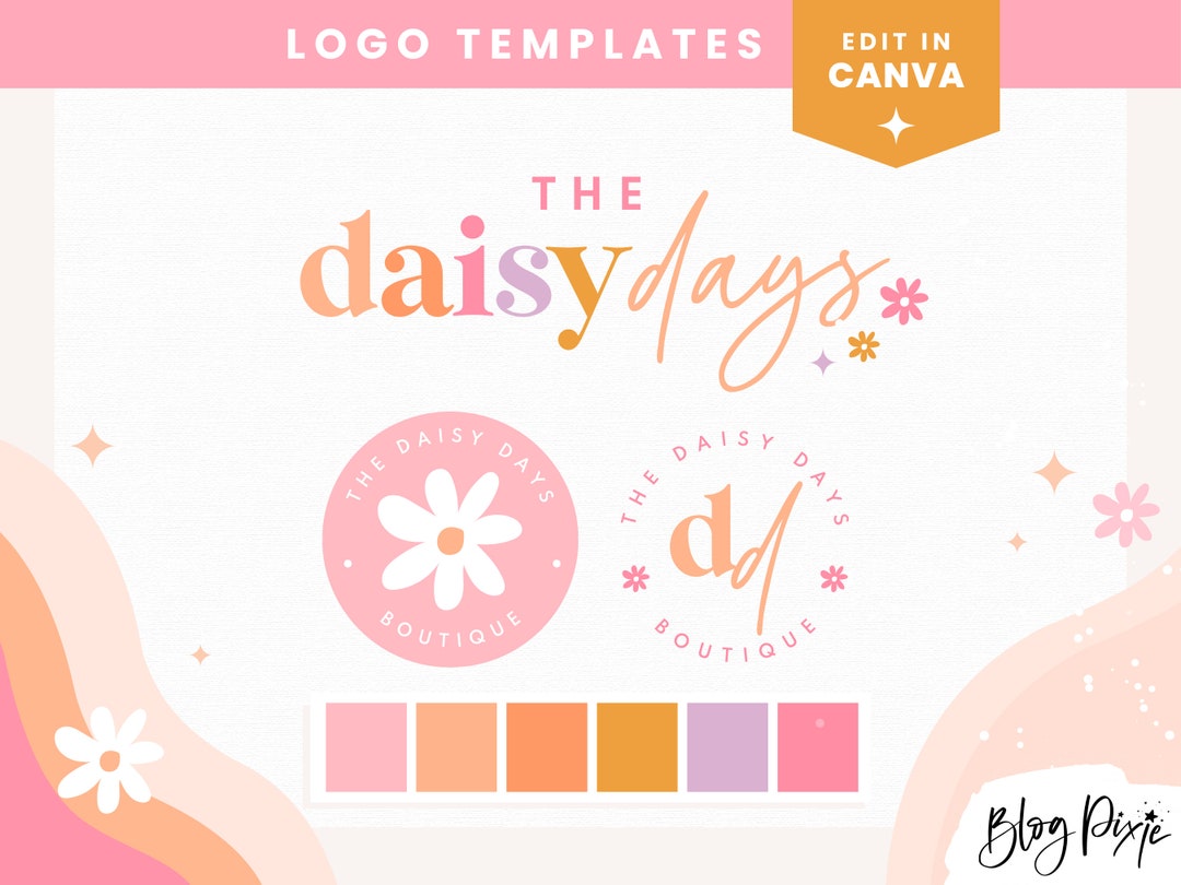 Daisy Logo Design for Small Business Logo Template Canva Editable Logo ...