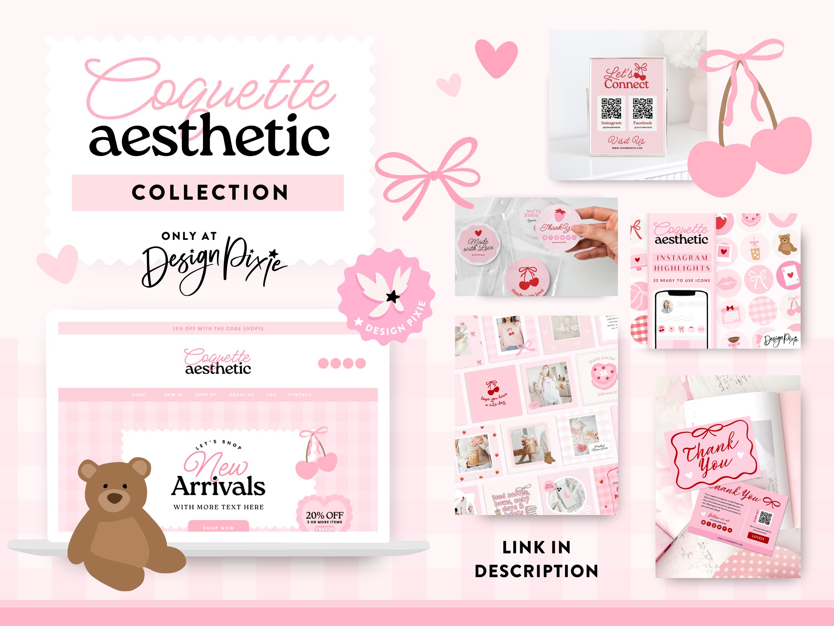 Coquette Logo Design Template for Canva - Customizable Logo With Cherry ...