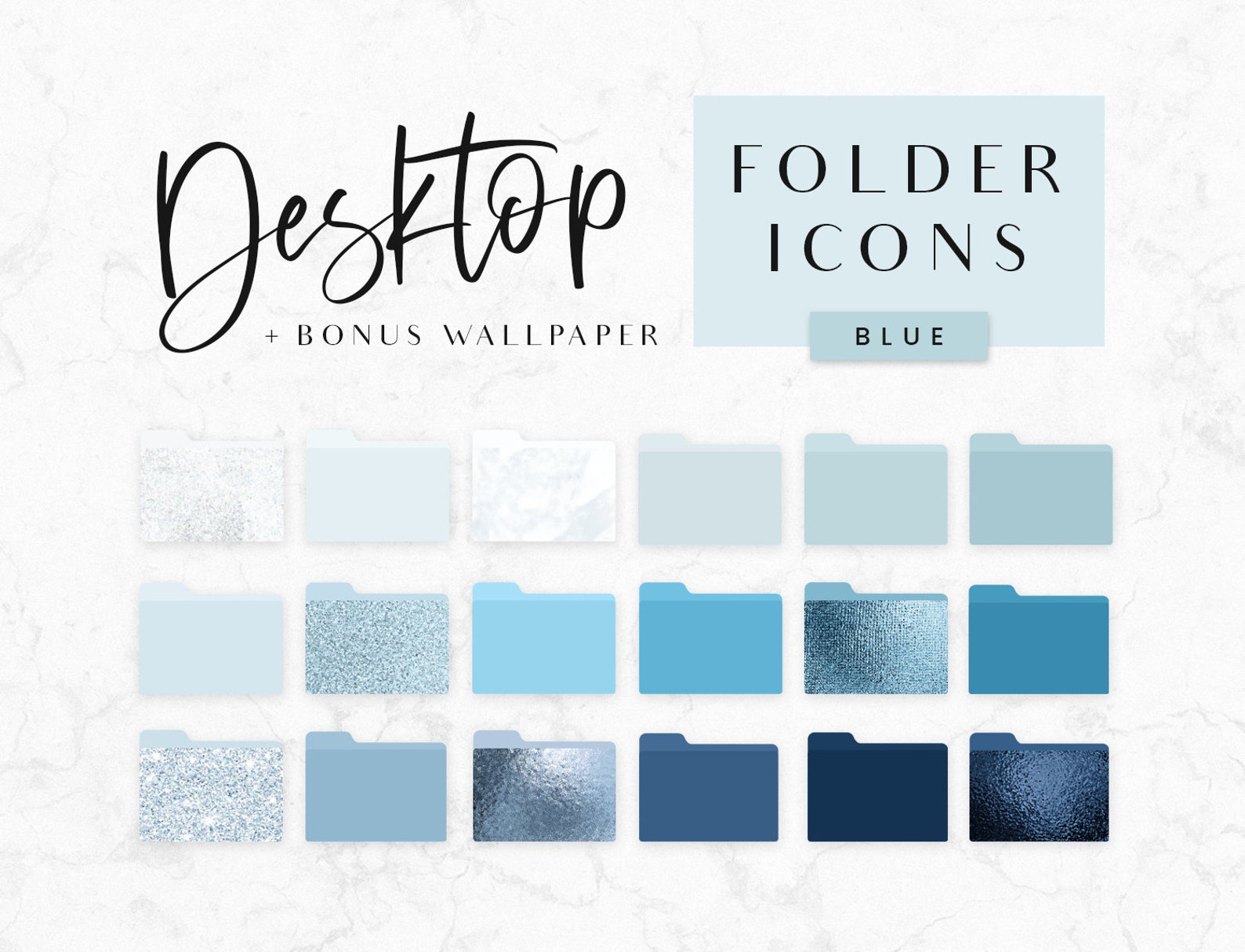 Desktop Folder Icons Blue - Aesthetic Mac Icons - PC Folder Icons ...