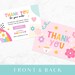 Rainbow Thank You Card Template Canva Rainbow Branding Canva Order Card ...