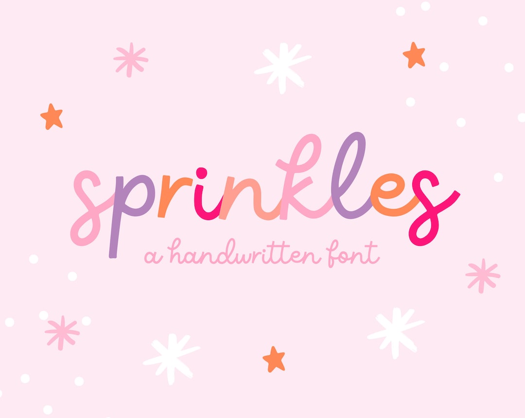 Sprinkles Font - Handwritten Monoline Font - Cute Fonts for Procreate ...