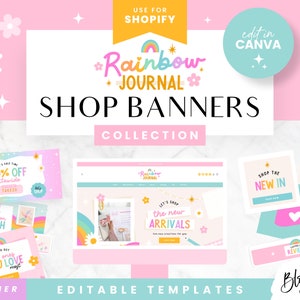 Shop Banner Templates Canva Rainbow Shopify Store Banner Designs ...