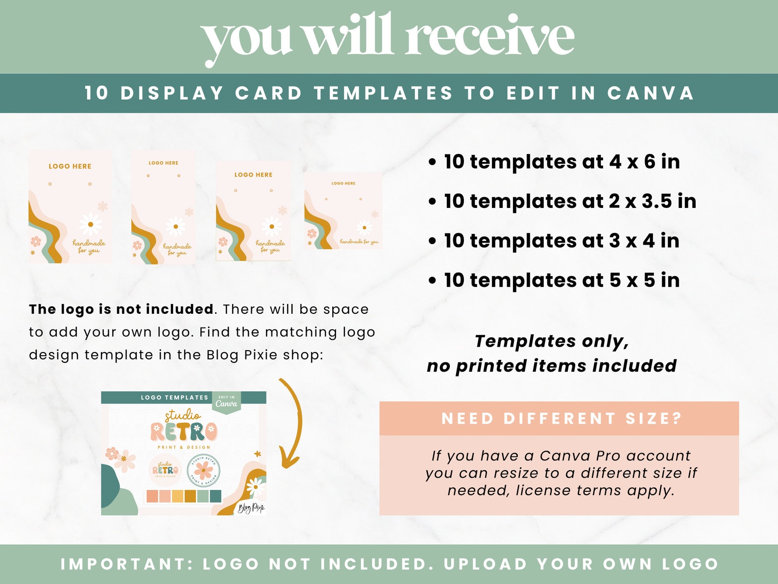 Retro Display Card Template Canva - Product Backing Card - Jewelry ...