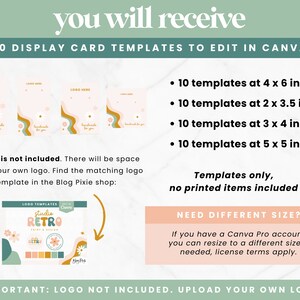 Retro Display Card Template Canva - Product Backing Card - Jewelry ...