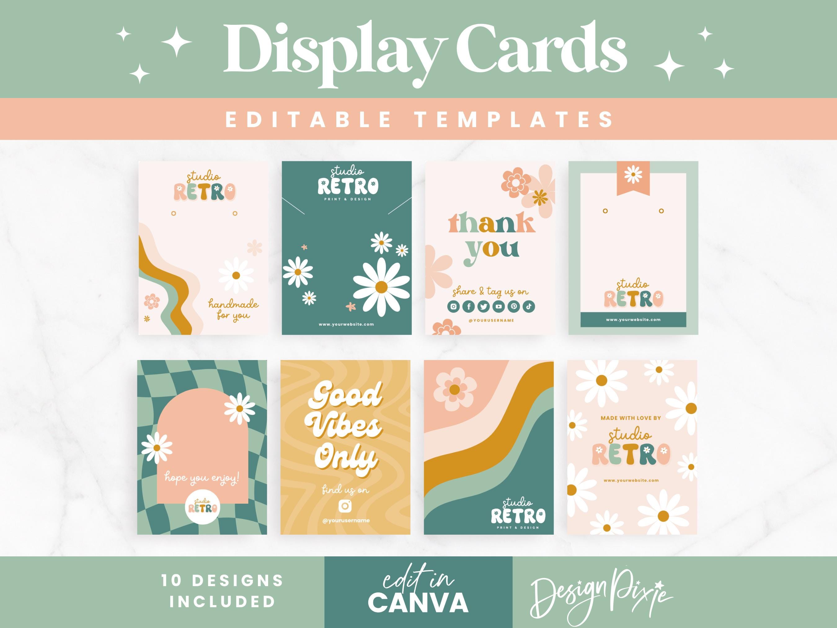 Retro Display Card Template Canva - Product Backing Card - Jewelry ...