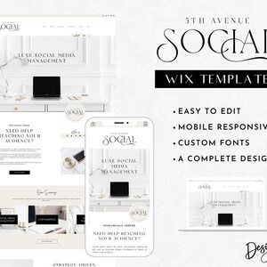 Minimal White Wix Website Template - Social Media Manager - Modern ...