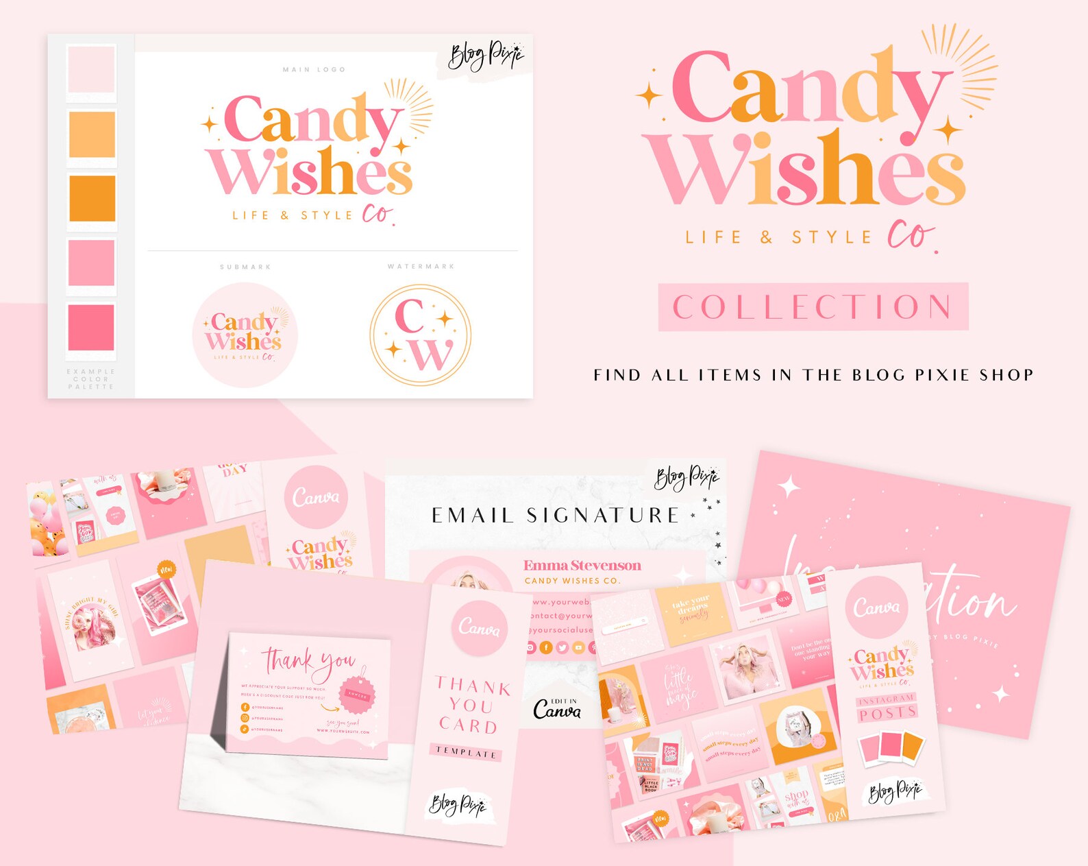 Email Signature Template Canva Bright Pink Business Email - Etsy