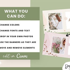 Cottagecore Shopify Banner Templates Canva - Sage Green Store Banner ...
