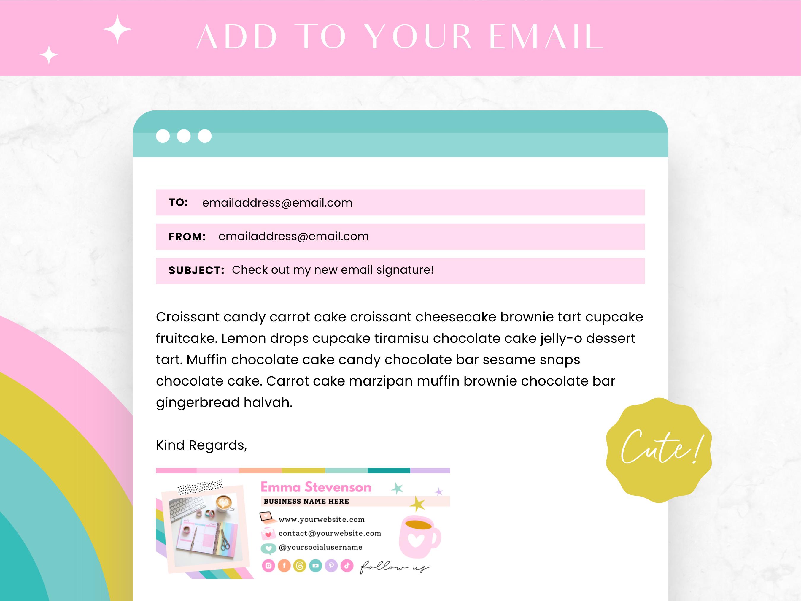 Bright Email Signature Template Canva - Craft Small Business Email ...