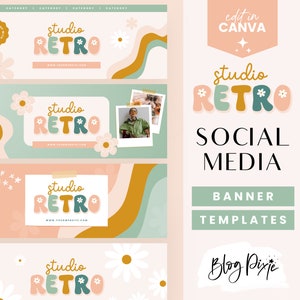 Retro Facebook Banner Templates - Social Media Templates Canva ...