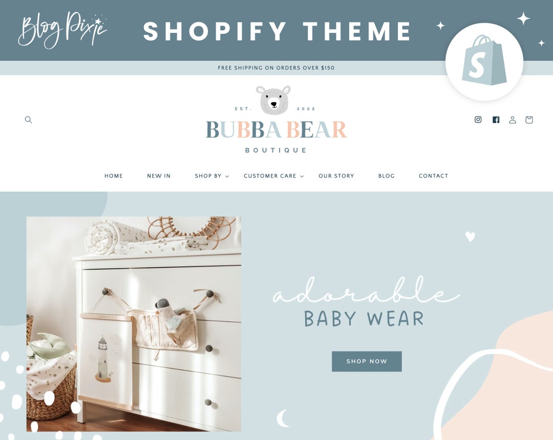 Shopify Theme Kids Baby Boutique Shopify Website Template Shopify ...