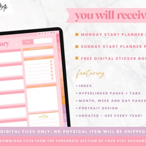 Digital Planner Pink - Goodnotes Undated Planner 2024 - Digital ...
